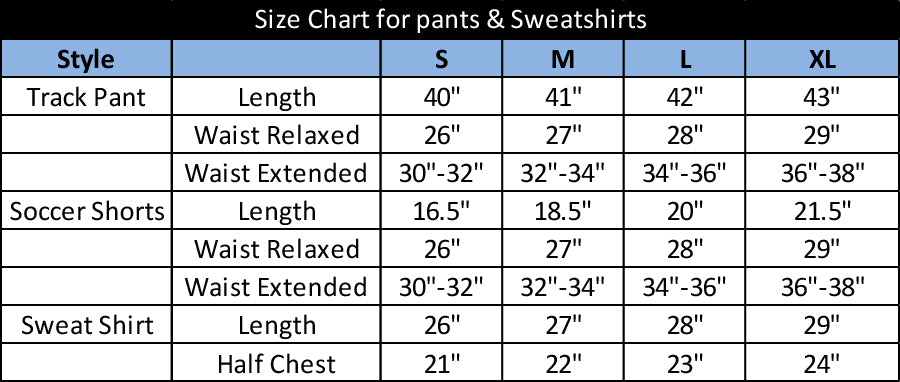 Size Chart – T10-sports